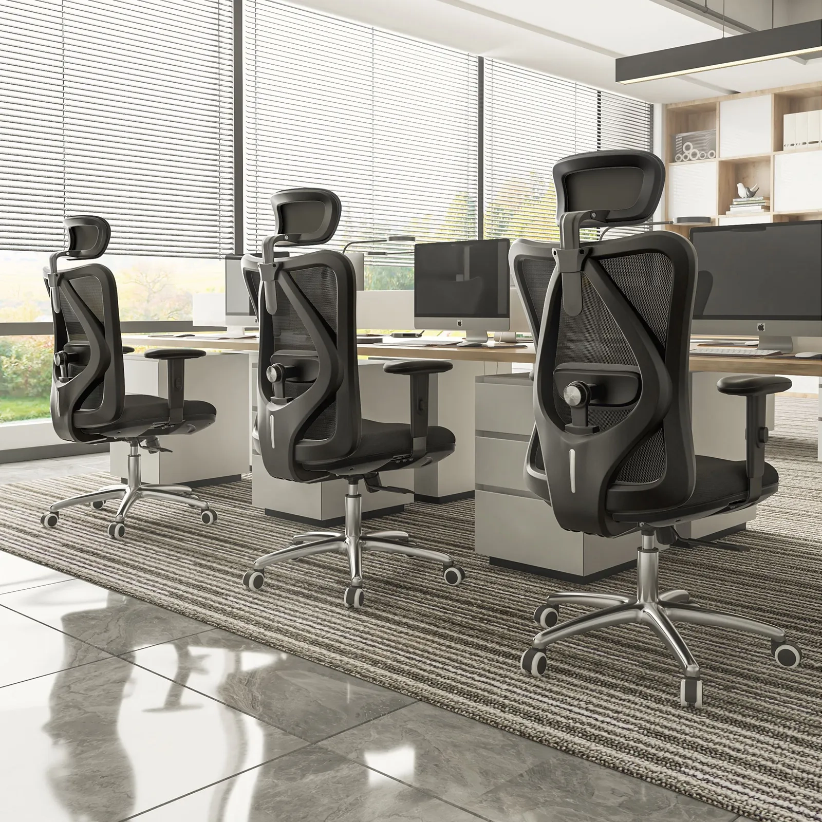 M18-Black Mesh Ergonomic Office Chair for Home & Office-SIHOO
